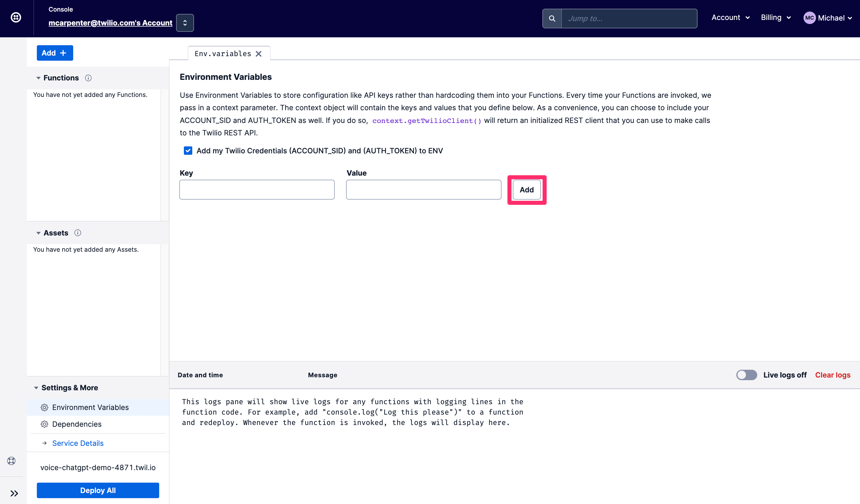 Integrate OpenAI's ChatGPT with Twilio Programmable Voice and Functions ... Integrate OpenAI's ChatGPT with Twilio Programmable Voice and Functions ...